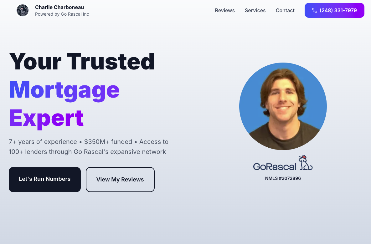 Charlie Charboneau - Mortgage Expert | Go Rascal